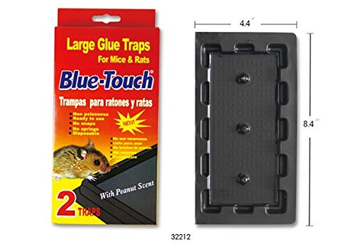 Blue Touch Mouse Glue Traps, Excellent Mouse Glue Traps Glue Boards for Rats, Mice and Pests. Large Size. 0.8 x 8.5 x 4.5 inches - 9 Packs/18 Traps (Red)