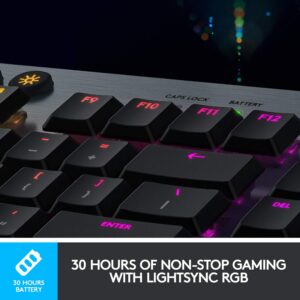 Logitech G915 Mechanical Gaming Keyboard, Low Profile GL Linear Key Switch, LIGHTSYNC RGB, Advanced LIGHTSPEED Wireless and Bluetooth Support,Black