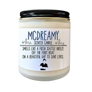 greys anatomy candle mcdreamy candle greys anatomy tv show nurse gift doctor gift student nurse