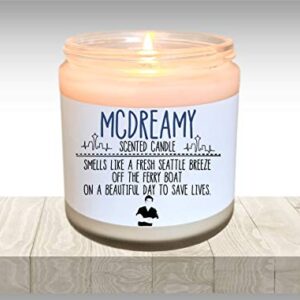 Greys Anatomy Candle McDreamy Candle Greys Anatomy TV Show Nurse Gift Doctor Gift Student Nurse