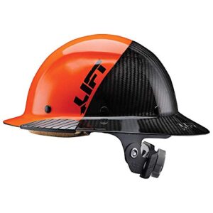 lift safety dax fifty 50 full brim carbon fiber hardhat, orange