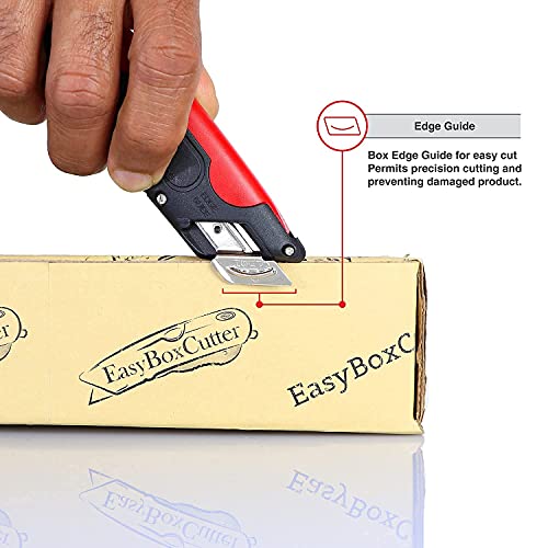 EasyCut 2000 Safe Retractable Box Cutting Utility Knife, Red, 09638