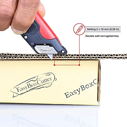 EasyCut 2000 Safe Retractable Box Cutting Utility Knife, Red, 09638