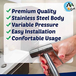 AVAbay Stainless Steel Sprayer Head-Bidet Spray w/Brushed Chrome Finish - Cloth Diaper Shattaf - Pet Wash