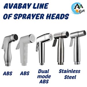 AVAbay Stainless Steel Sprayer Head-Bidet Spray w/Brushed Chrome Finish - Cloth Diaper Shattaf - Pet Wash