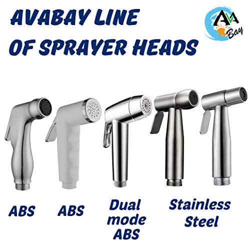 AVAbay Stainless Steel Sprayer Head-Bidet Spray w/Brushed Chrome Finish - Cloth Diaper Shattaf - Pet Wash