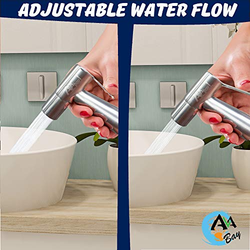 AVAbay Stainless Steel Sprayer Head-Bidet Spray w/Brushed Chrome Finish - Cloth Diaper Shattaf - Pet Wash