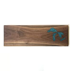 Great Lakes Black Walnut Charcuterie Board 20 x 6.5 x 1 With Built in Handles and Rubber Feet