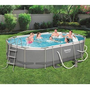 Bestway 56655E-BW 16 Foot x 10 Foot x 42 Inch Above Ground Swimming Pool Set with Filter Pump with Bestway 58234E-BW Maintenance Cleaning Kit