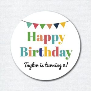 Personalized Birthday Stickers for Boys or Girls, Happy Birthday Gift Sticker, Celebration Stickers, F2:33