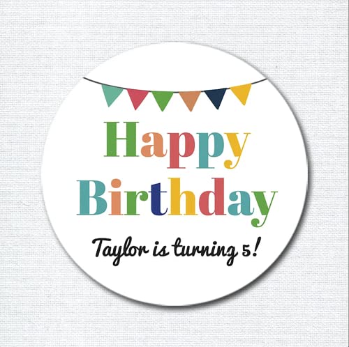 Personalized Birthday Stickers for Boys or Girls, Happy Birthday Gift Sticker, Celebration Stickers, F2:33