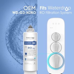 Waterdrop WD-G3-N2RO Filter, NSF Certified, Replacement for WD-G3-W Reverse Osmosis System, 2-year Lifetime