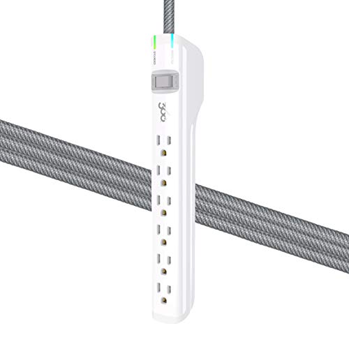 Habitat - 6 Outlet Surge Protector - Tungsten, Slim and Stylish Power Strip Surge Protector Extension Cord and Outlet Extender, Powerful Multi Plug Outlet for The Office, Desk, or Night Stand