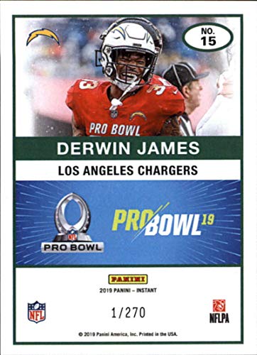 2018 Panini Instant NFL Pro Bowl 1989 Score Design Football #15 Derwin James RC Rookie San Diego Chargers Official NFL Football Trading Card ONLINE E