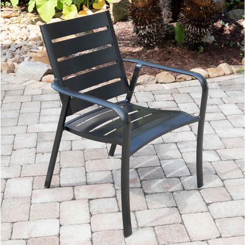 Hanover Cortino 3-Piece Grade Bistro Set Commercial Outdoor Furniture, Gunmetal