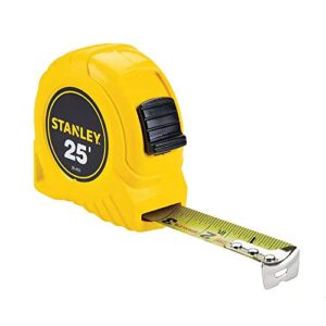 6 Pack Stanley 30-455 25' X 1" High-Visibility Tape Measure - Yellow