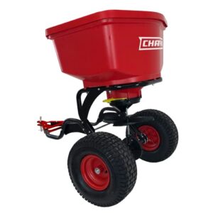 chapin 8620b 150 lb tow behind spreader with auto-stop, red 8620b 150 lb tow behind spreader with auto-stop