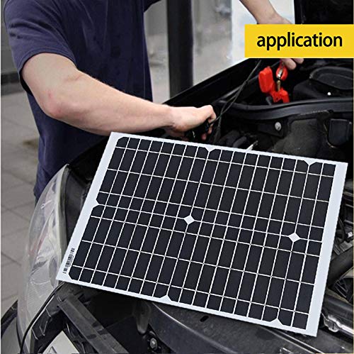 XINPUGUANG 20 Watt 12 Volt Solar Panel Solar Trickle Charger Portable Power Maintainer Cigarette Lighter 5V USB for Car Boat Motorcycles Cell Phone Tablet and Other Electronic Devices