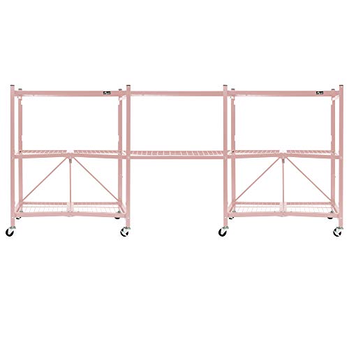 Origami Connection Bridge Racks for R3 Series 3-Shelf Small Storage Rack | Extend Your Racks 31 inches | (2 Pack) - Rose Gold