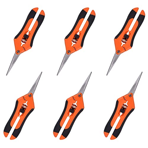 GROWNEER 6 Packs Pruning Shears Gardening Hand Pruning Snips with Straight Stainless Steel Precision Blades