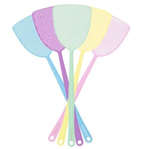 pal&sam fly swatter, strong flexible manual swat set, assorted colors (5 pack)