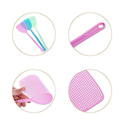 PAL&SAM Fly Swatter, Strong Flexible Manual Swat Set, Assorted Colors (5 Pack)