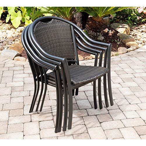 Hanover Bambray 5-Piece Grade Patio Set Commercial Outdoor Furniture, Brown