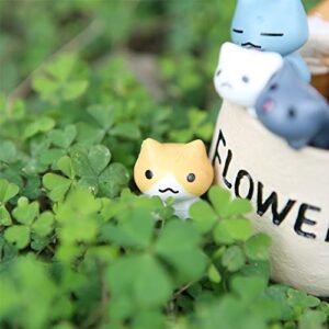 Apol Set of 6 Cartoon Lucky Cat Micro Landscape DIY Miniature Craft Garden Home Decoration Plant Pots Bonsai Craft Decor