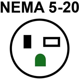 Journeyman-Pro 5378 20 Amp 120-125 Volt, NEMA 5-20P Flanged Inlet, 2500 Watt Black RV/Marine Commercial Grade, Straight Blade Plug Charger Receptacle (w/Back & Front Cover)