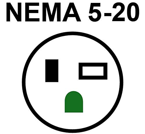 Journeyman-Pro 5378 20 Amp 120-125 Volt, NEMA 5-20P Flanged Inlet, 2500 Watt Black RV/Marine Commercial Grade, Straight Blade Plug Charger Receptacle (w/Back & Front Cover)