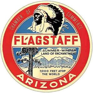 flagstaff arizona circle vintage decal sticker souvenir