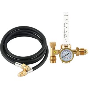 yaetek argon co2 mig tig flow meter 10-60 cfh welding weld regulator gauge gas welder cga-580 with 80'' (6.6ft) hose