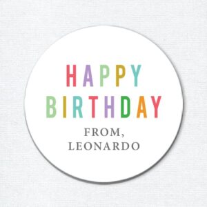 Personalized Gift Stickers, Happy Birthday Favor Stickers for Kids, Party Favor Stickers, (F7:42)