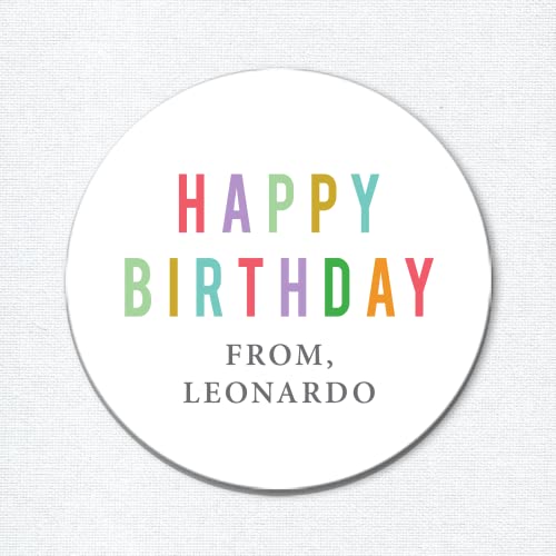 Personalized Gift Stickers, Happy Birthday Favor Stickers for Kids, Party Favor Stickers, (F7:42)