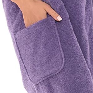 TowelSelections Women’s Shower Wrap Adjustable Cotton Terry Cloth Bathrobe Gym Cover Up Spa Robe X-Small Bougainvillea