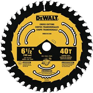 dewalt circular saw blade, 6 1/2 inch, 40 tooth, framing (dwa161240)