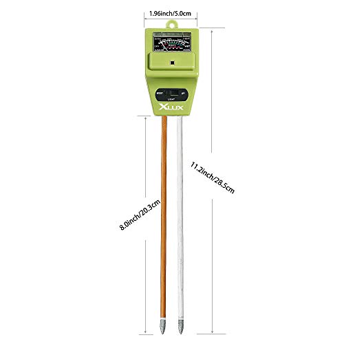 XLUX Soil Tester Meter, 3-in-1 Test Kit for Moisture, Light & pH, for Home and Garden, Lawn, Farm, Plants, Herbs & Gardening Tools, Indoor/Outdoors Plant Care Soil Tester