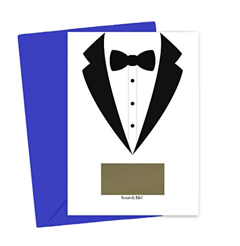 Tuxedo Will You Be My Junior Groomsman Scratch Off Card, Proposal Card for Brother, Nephew, Friernd, Godson, Son, from Bride and Groom (Tux Usher) (Tux Jr. Groomsman)