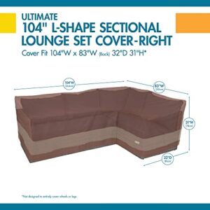 Duck Covers Classic Accessories Ultimate Waterproof Patio Right-Facing Sectional Lounge Set Cover, 104 Inch