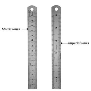 6 Inch Stainless Steel Ruler Flexible Aluminum Ruler for Excellent Precision and Accuracy 2 Pack.