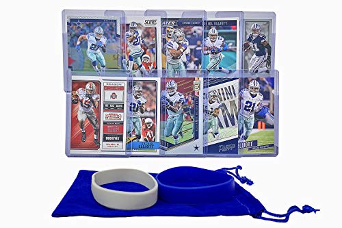 Ezekiel Elliott Football Cards (10) - Dallas Cowboys or Ohio State Buckeyes Trading Card Gift Bundle