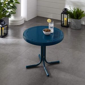 Crosley Furniture CO1011A-NV Griffith Retro Metal Outdoor Side Table, Navy