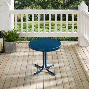 Crosley Furniture CO1011A-NV Griffith Retro Metal Outdoor Side Table, Navy