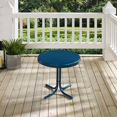 Crosley Furniture CO1011A-NV Griffith Retro Metal Outdoor Side Table, Navy