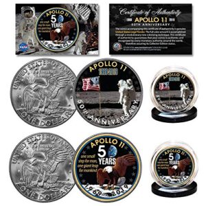 apollo 11 50th anniversary man on moon genuine eisenhower dollar nasa 2-coin set