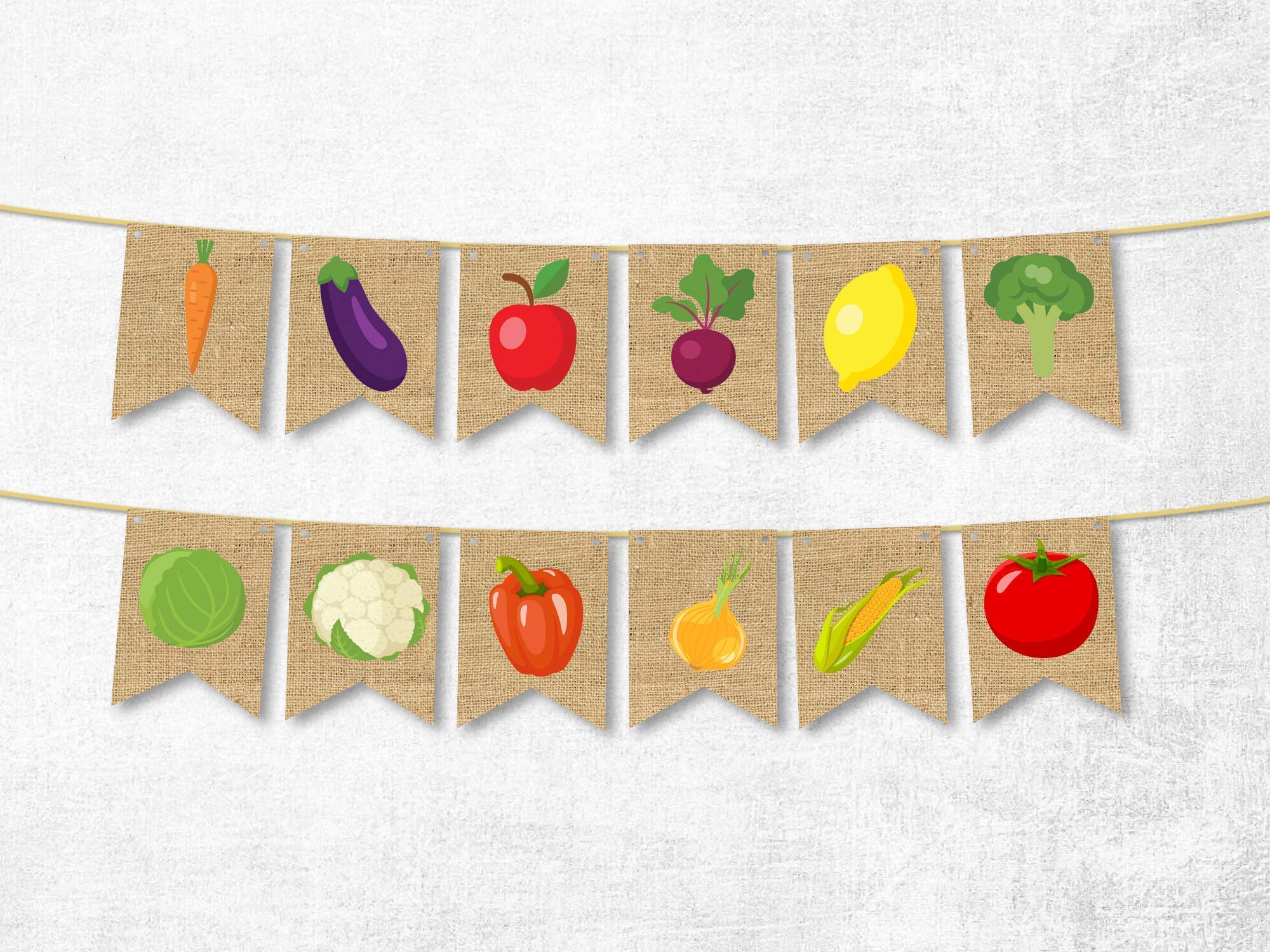 Swanky Party Box | Farm Party Produce Stand | Cardstock Vegetables Banner