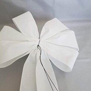 Large 10" Wired White Velvet Outdoor Wreath Bows