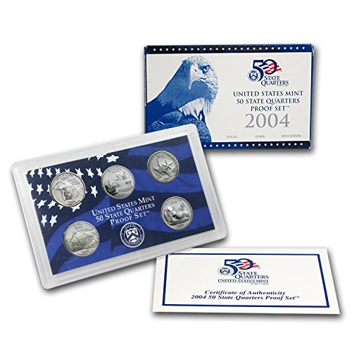 2004 S U.S. Mint Proof State Quarter Set - 5 Coins - OGP Original Government Packaging Superb Gem Uncirculated