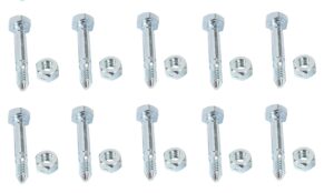 laser 10 pack shear pins & nuts fits ariens 532005 53200500 john deere am122156