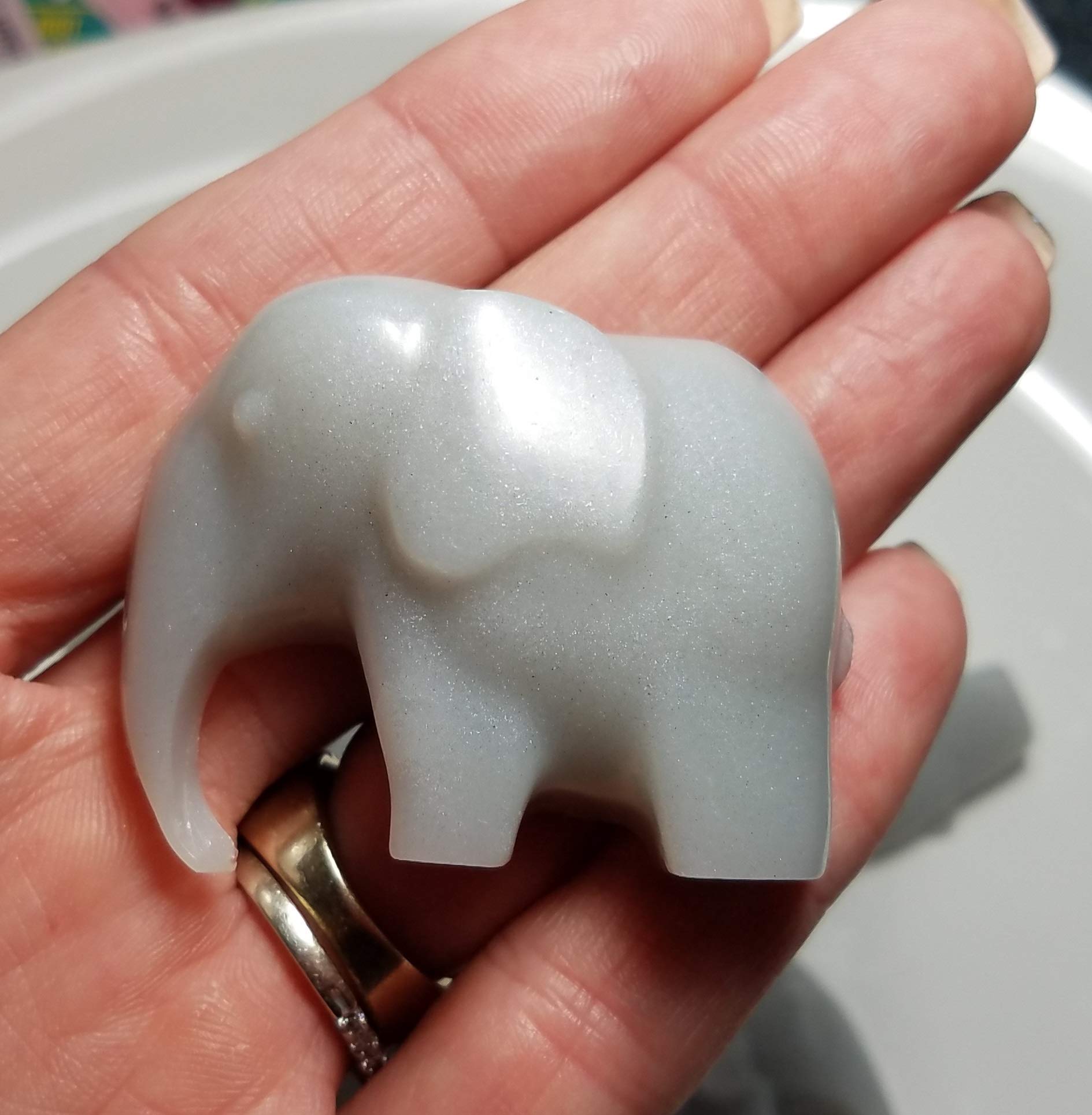 Elephant Soaps for Baby Shower Favors First Birthday Party Goats Milk Honey Scent 20 Pack (gray)